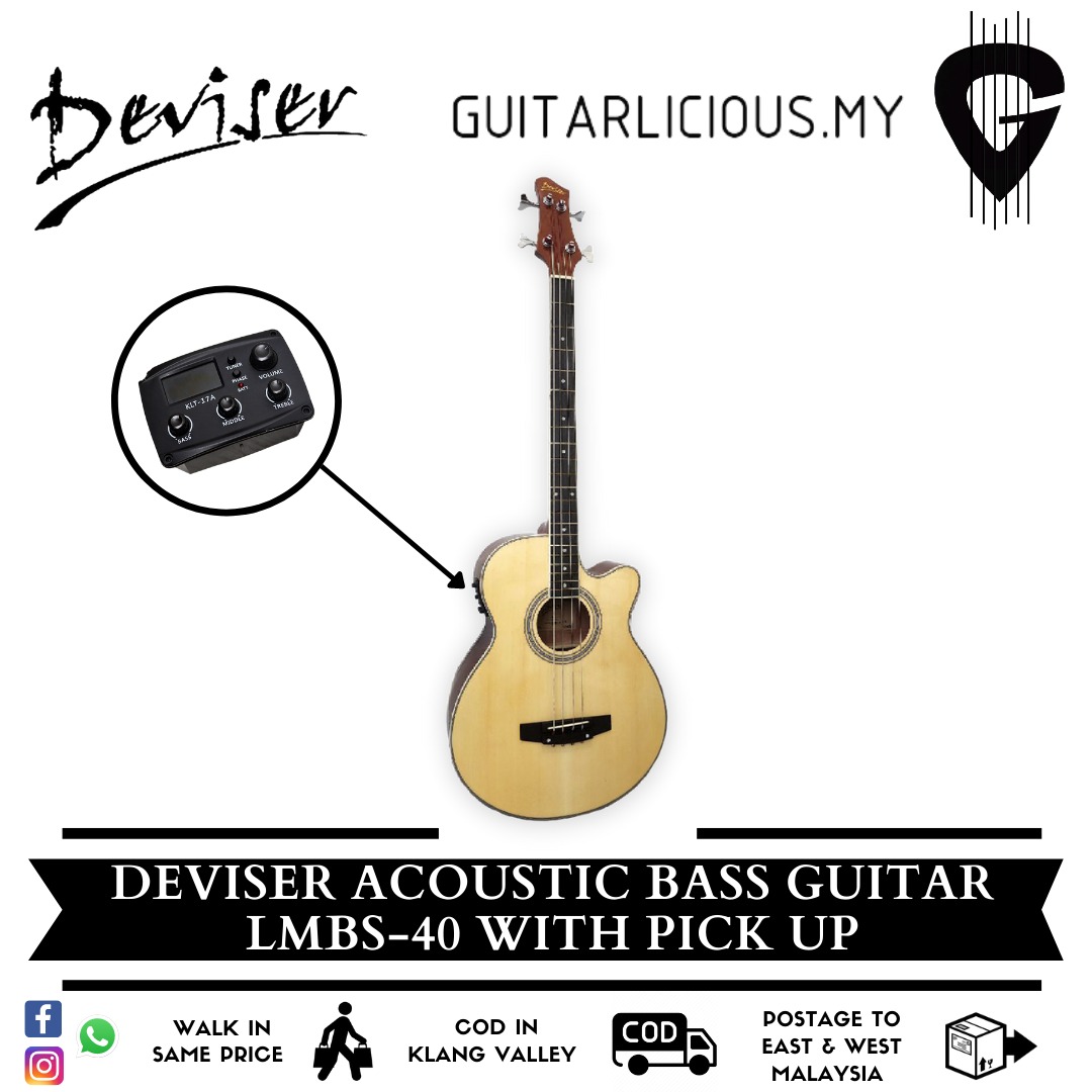 BASS | Semi-Acoustic Bass Guitar with Pick Up | Deviser | 4 band Active ...