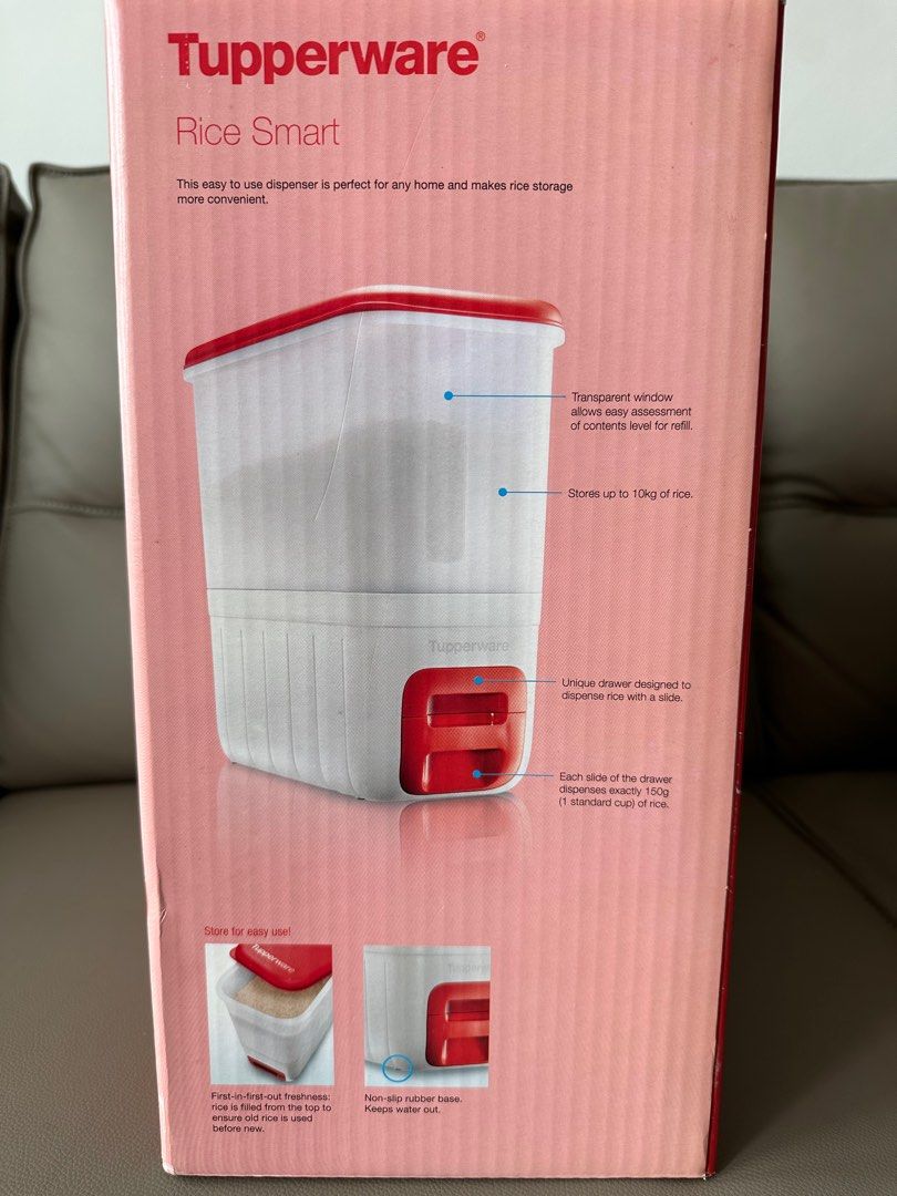 (Brand new!) Tupperware Smart Plastic Rice Dispenser Container, 10 ...