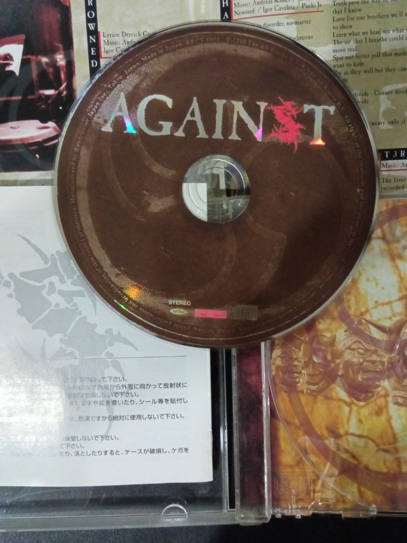 CD Sepultura - Against, Hobbies & Toys, Music & Media, CDs & DVDs on Carousell