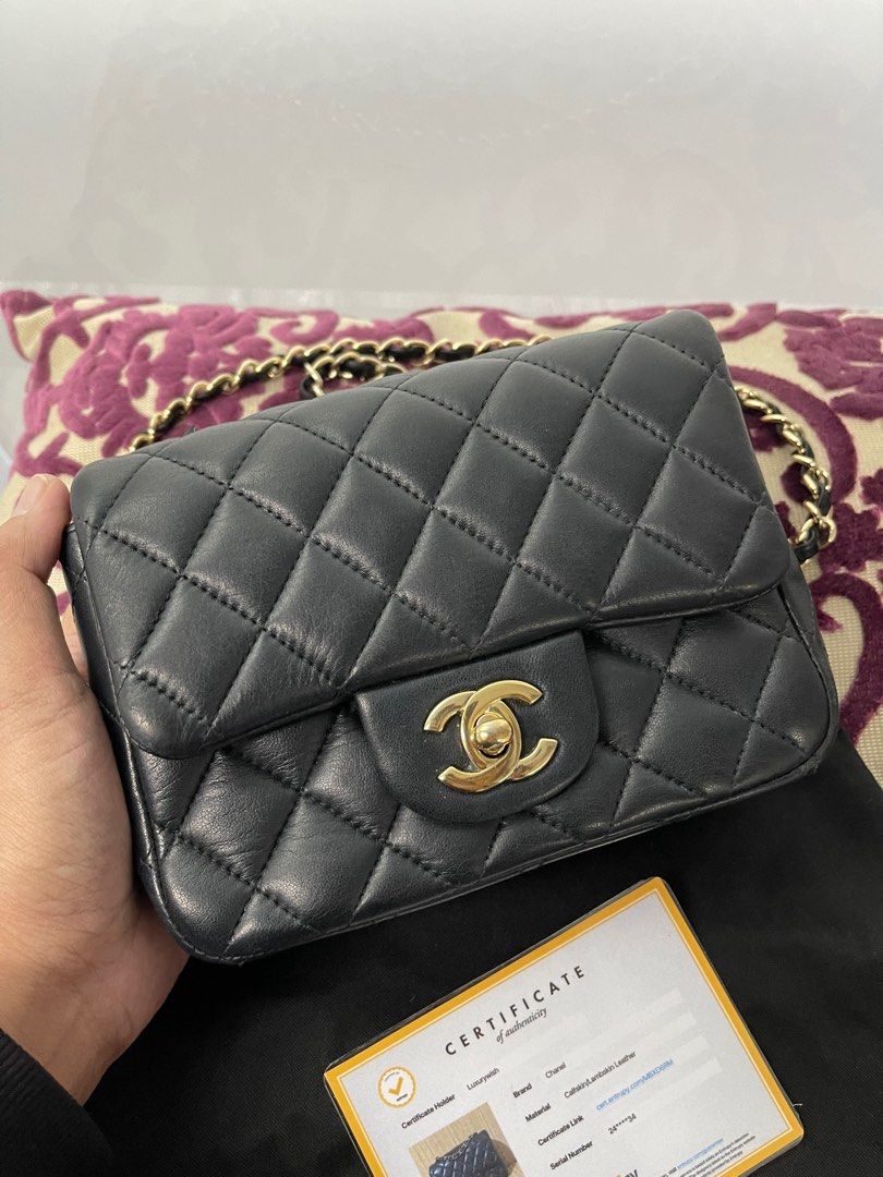Chanel Classic Black Square Mini Flap Bag, Luxury, Bags & Wallets on ...