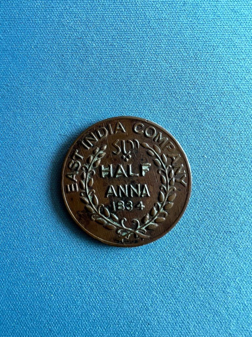 East India Company half Anna- 1834, Hobbies & Toys, Memorabilia ...