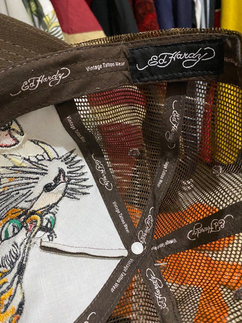 Ed Hardy Tiger Brown Trucker Hat, Men's Fashion, Watches & Accessories ...