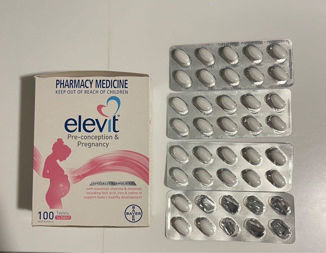 Elevit pregnancy supplement tablets, Health & Nutrition, Health ...