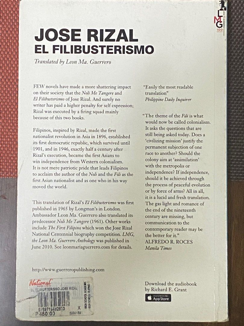 English El Filibusterismo Book by Jose Rizal, Hobbies & Toys, Books ...
