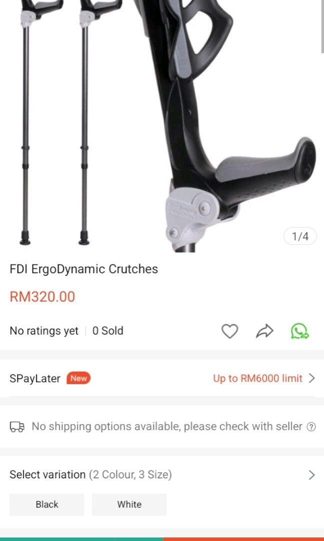 ErgoDynamic Crutches, Health & Nutrition, Medical Supplies & Tools on ...