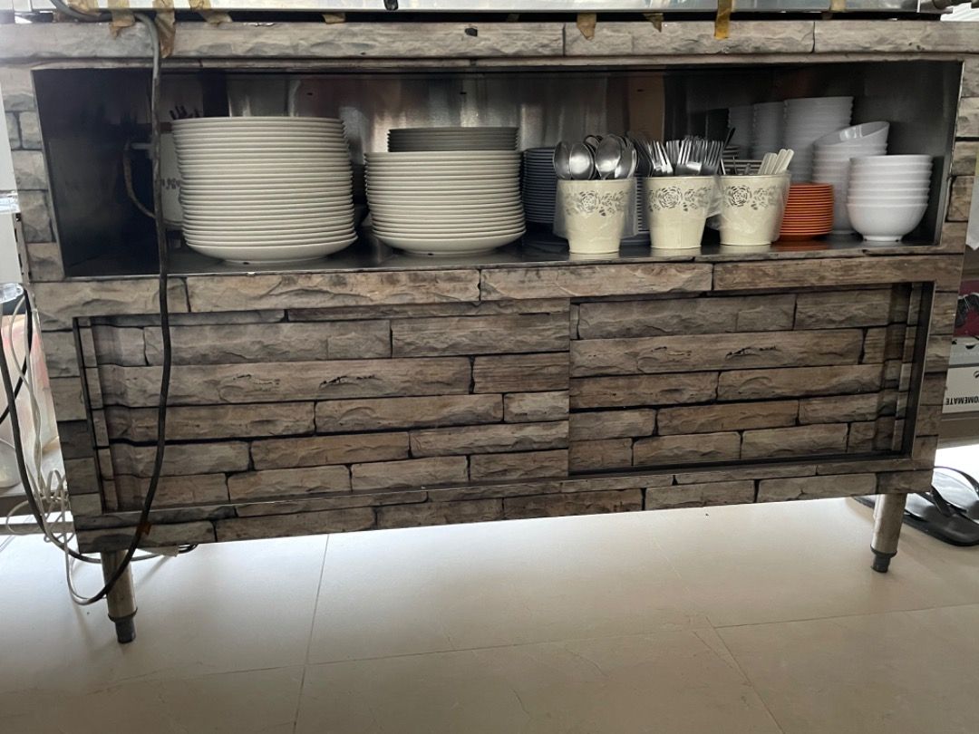 Foodcourt/hawker stainless steel table, rack, cupboard, Furniture ...