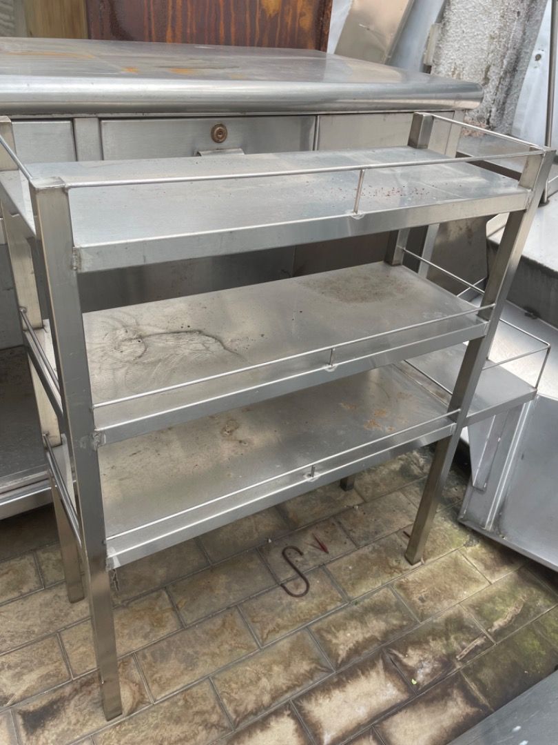 Foodcourt/hawker stainless steel table, rack, cupboard, Furniture ...