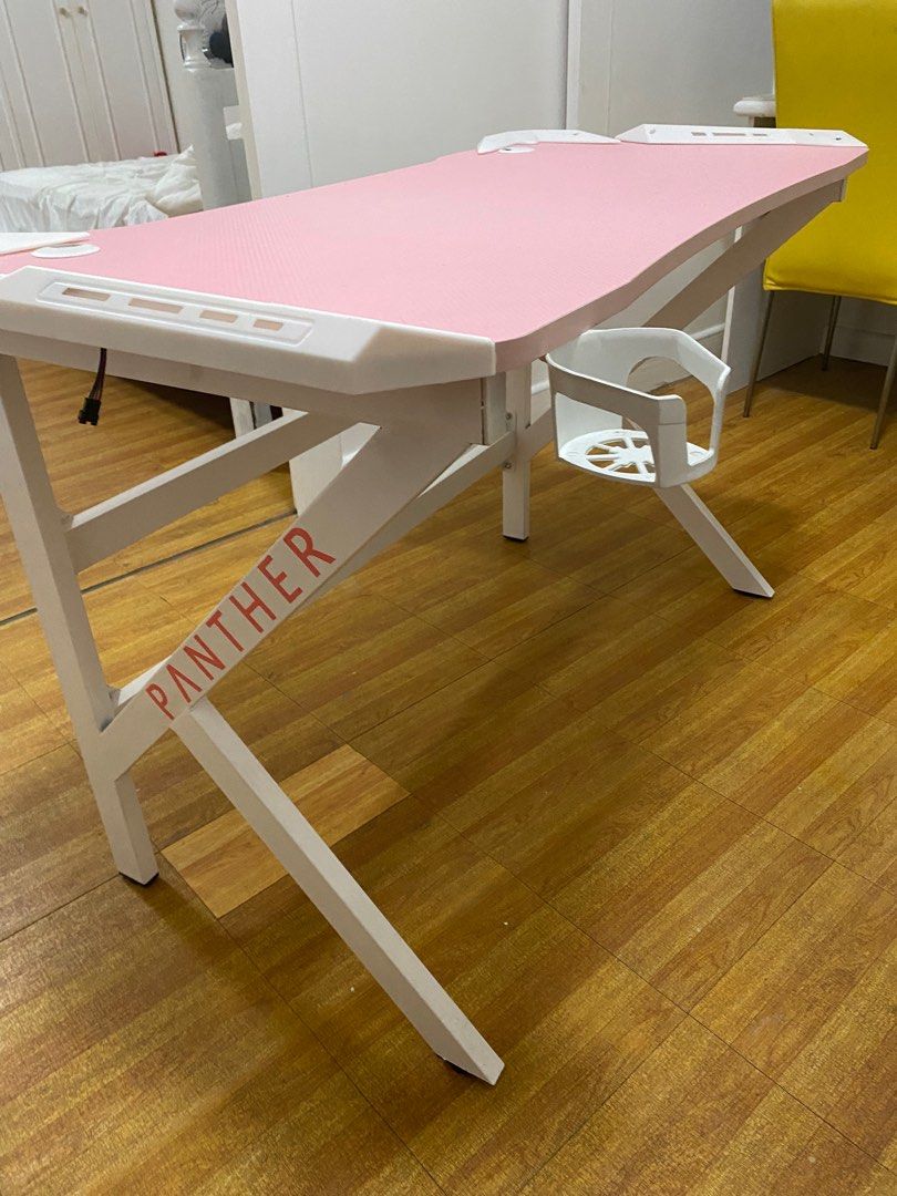 Gaming Pc Table / Computer Table (PINK), Furniture & Home Living ...