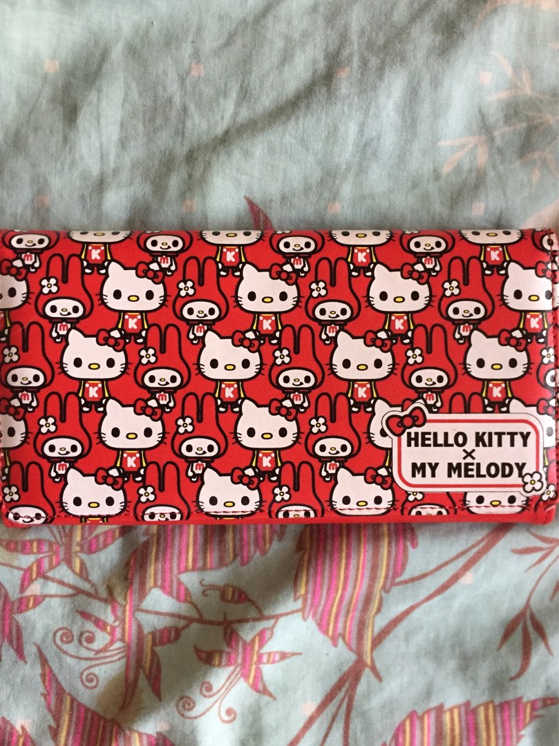 Genuine Leather - Authentic Sanrio [RED] Hello Kitty Long Wallet ...