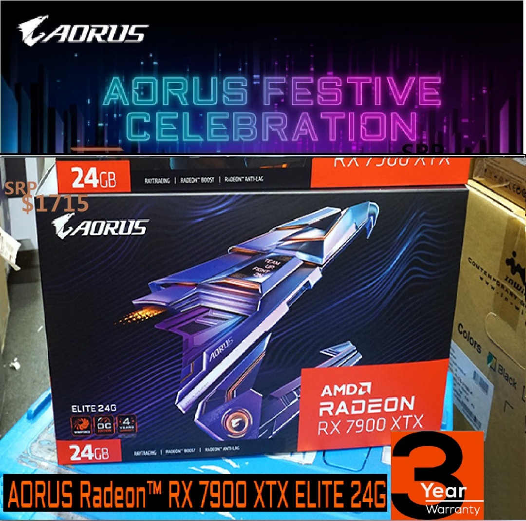 Gigabyte AORUS ELITE Radeon RX7900XTX, RX7900 XTX, RX 7900XTX, RX 7900 ...