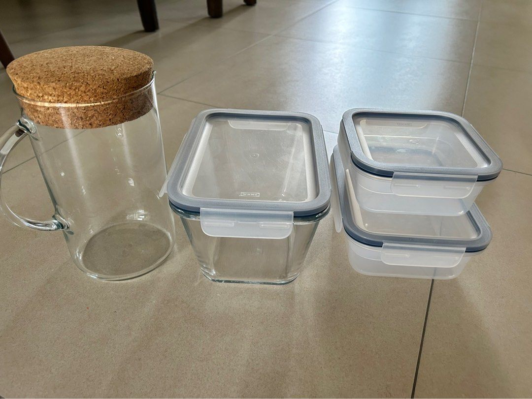 Glass jar , glass & plastic containers (IKEA), Everything Else on Carousell