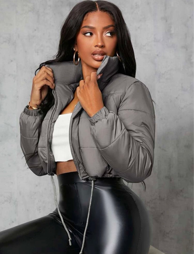 Grey Puffer / Bubble Jacket, Women's Fashion, Coats, Jackets and ...
