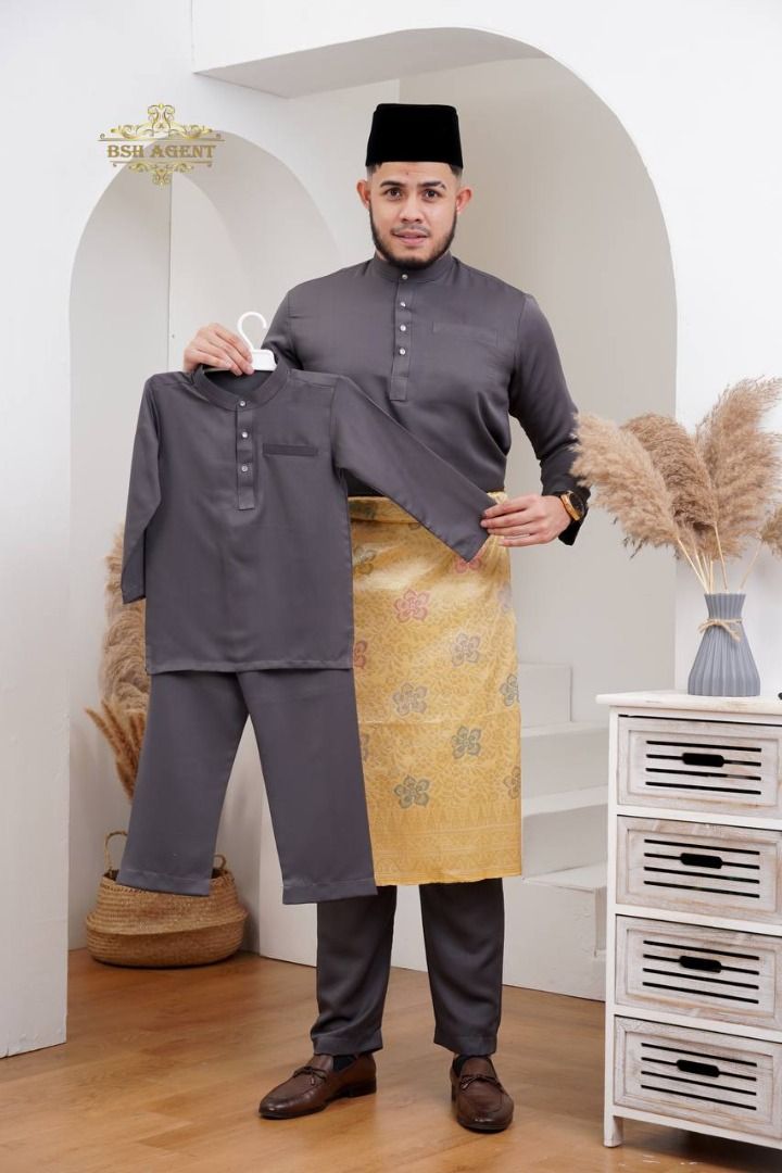 HARIS BAJU MELAYU BILAL AYAH & KIDS, Men's Fashion, Muslim Wear, Baju ...