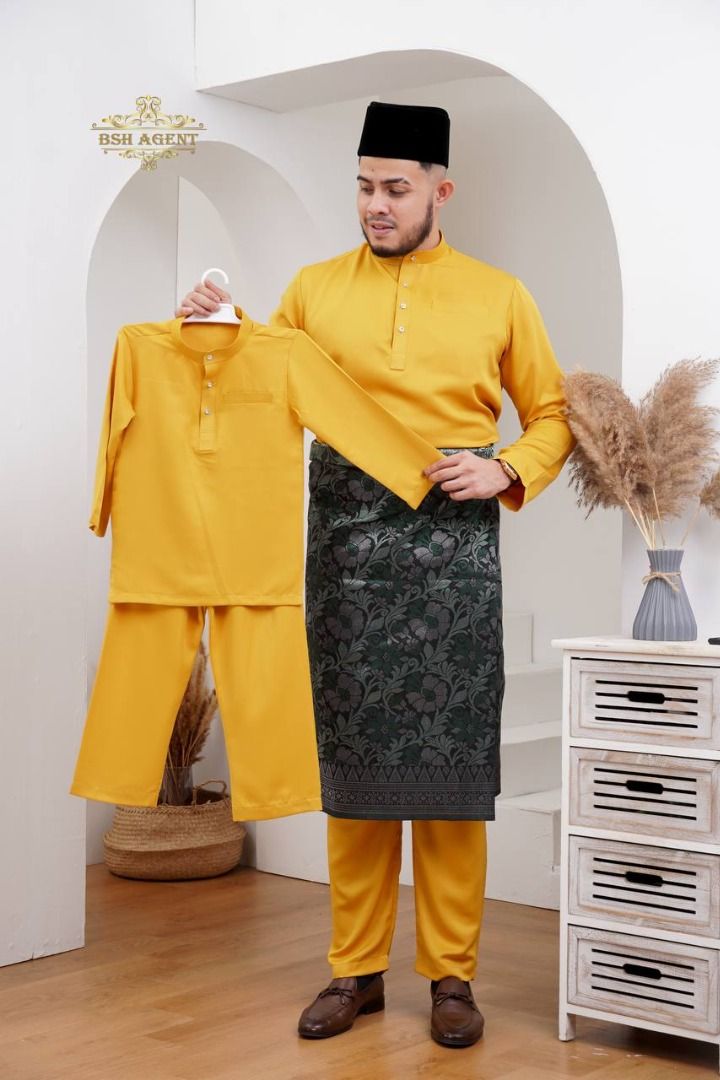 HARIS BAJU MELAYU BILAL AYAH & KIDS, Men's Fashion, Muslim Wear, Baju ...