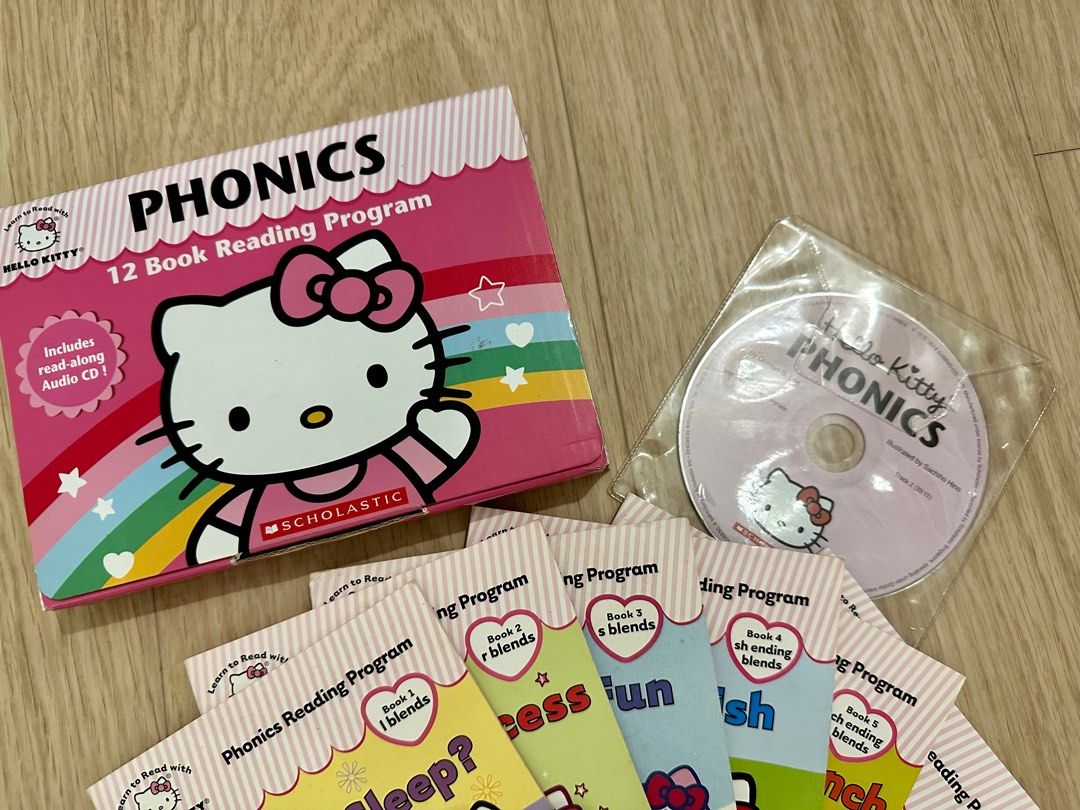 Hello Kitty Phonics 12 book reading program (include CD), Hobbies ...