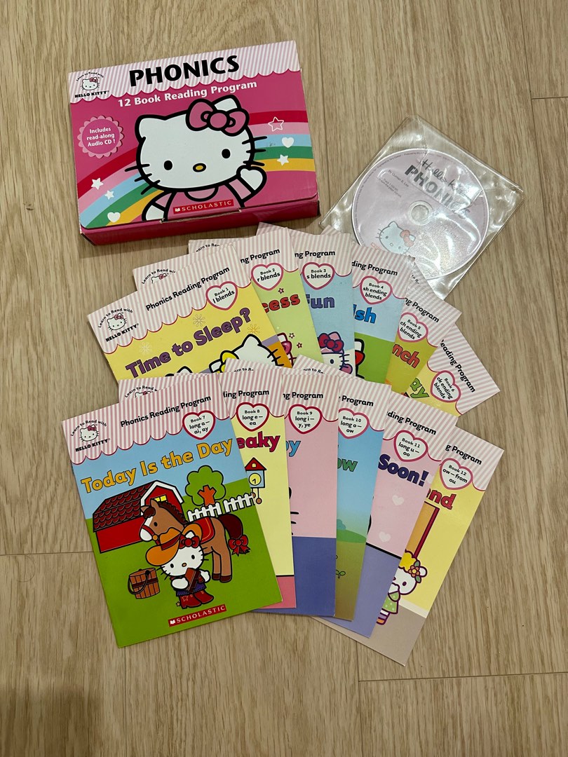 Hello Kitty Phonics 12 book reading program (include CD), Hobbies ...