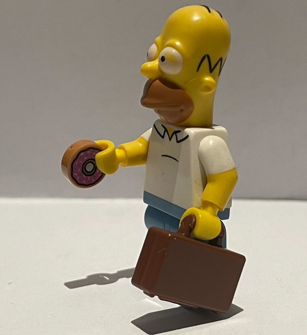 Homer Simpson with Donut and Briefcase (Lego), Hobbies & Toys, Toys ...