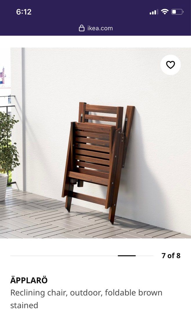 IKEA Applaro Reclining Chair , Foldable, Brown Stained, Furniture ... IKEA Applaro Reclining Chair , Foldable, Brown Stained, Furniture ...