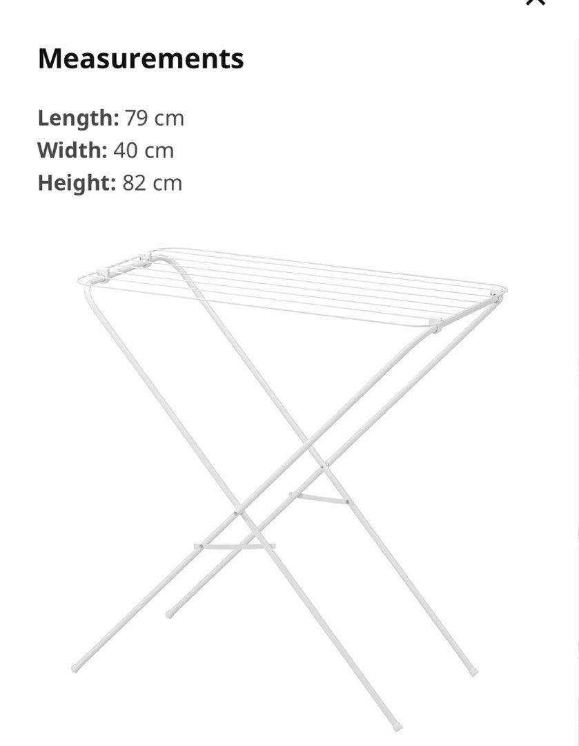 IKEA JALL Clothes Drying Rack Foldable Collapsible, Furniture & Home ...