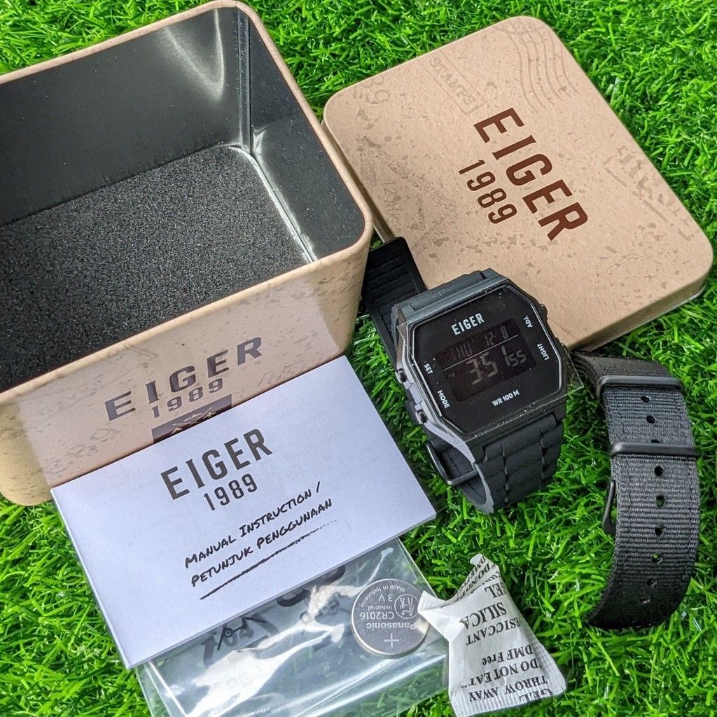 JAM TANGAN EIGER PROVO BLACK, Fesyen Pria, Jam Tangan di Carousell