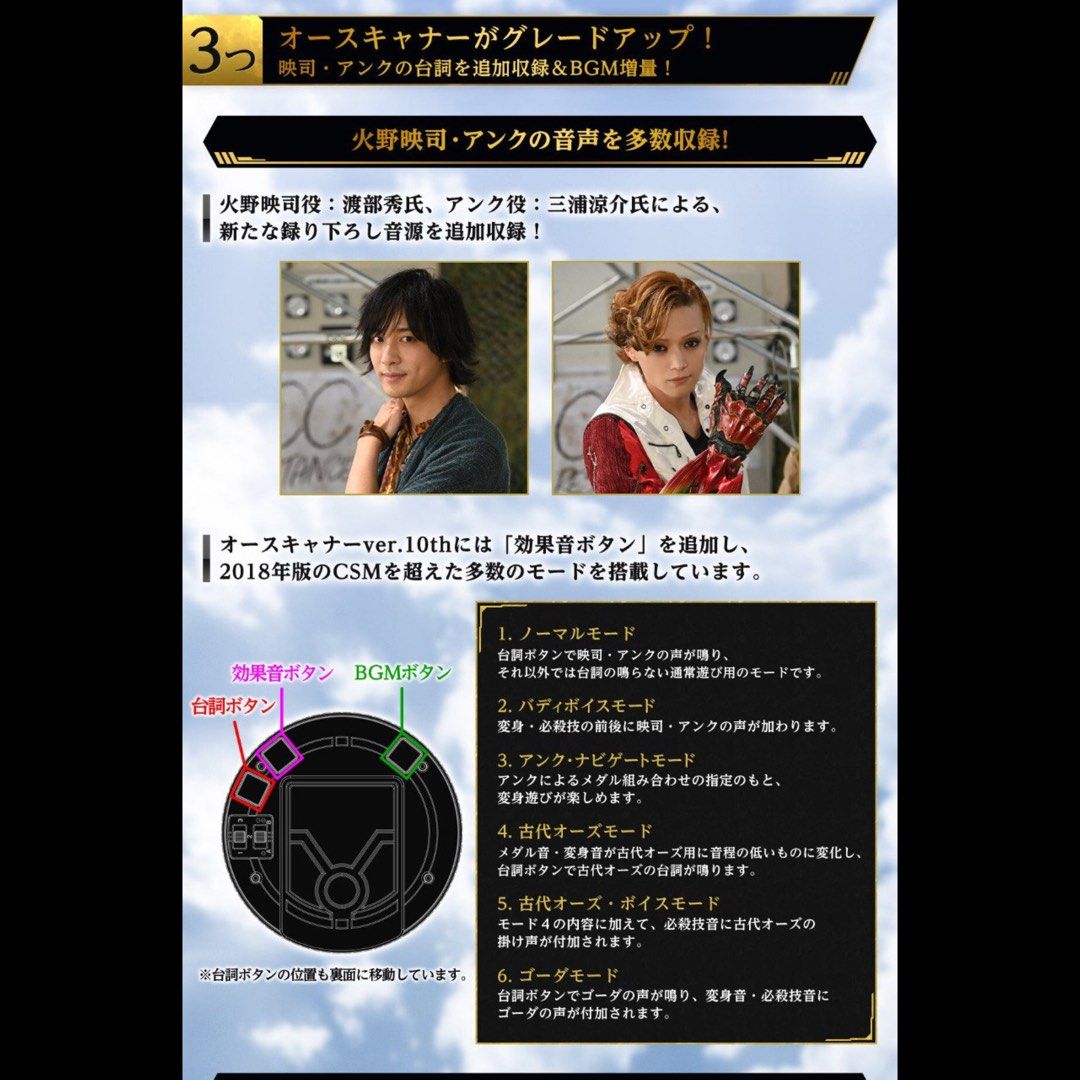 Kamen Rider OOO CSM OOO Driver VER.10th Henshin Belt Complete Set ...