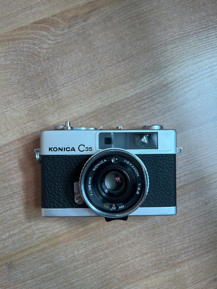 Konica C35 rangefinder (in black and silver) 35mm film, Photography, Cameras on Carousell