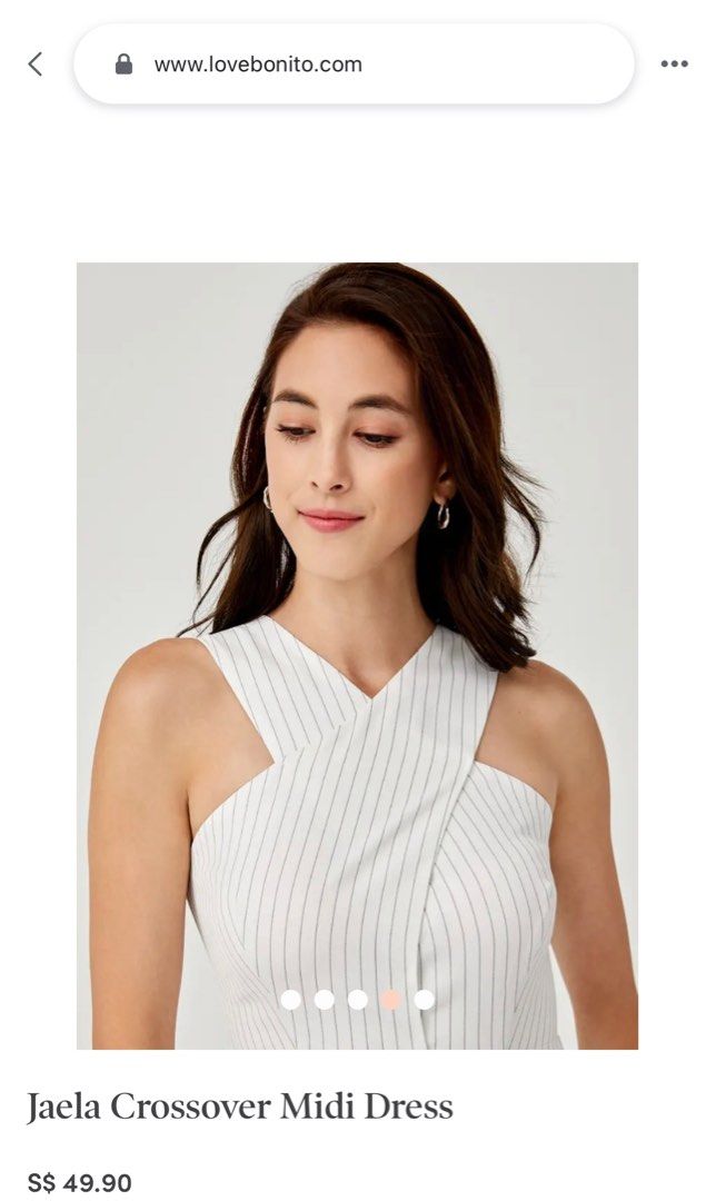 LB Jaela Crossover Midi Dress Love Bonito, Women's Fashion, Dresses & Sets, Dresses on Carousell