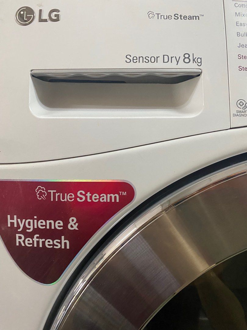 LG 8KG True Steam Sensor Dry Condenser Dryer, TV & Home Appliances ...