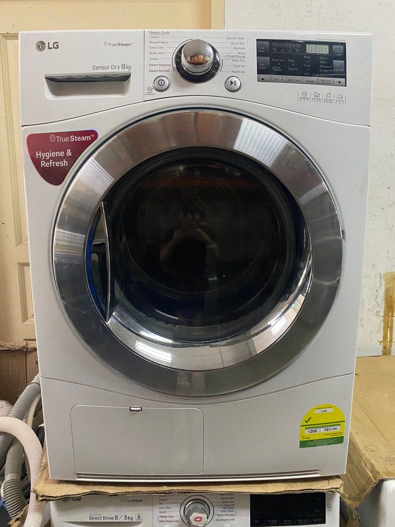 LG 8KG True Steam Sensor Dry Condenser Dryer, TV & Home Appliances ...