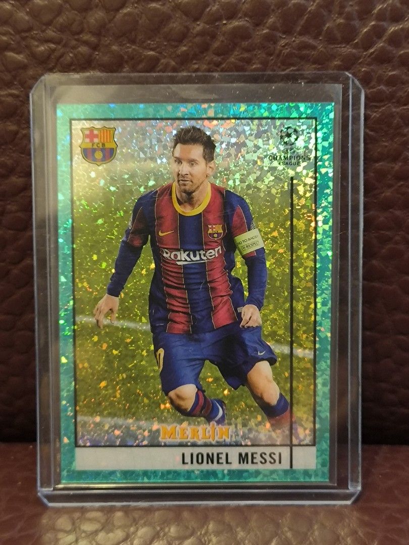 Lionel Messi 2021 Topps Merlin Green Sparkle Refractor /175 SP!, 興趣及遊戲 ...