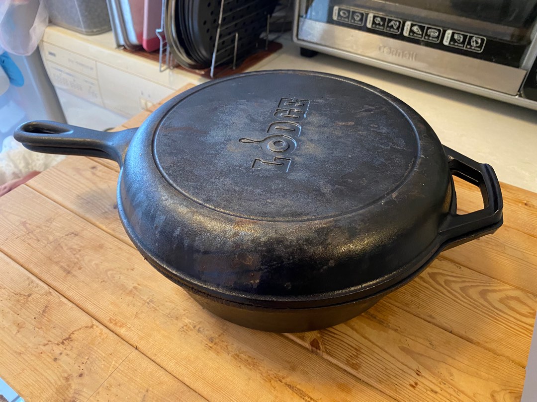Lodge Cast Iron Combo cooker, Furniture & Home Living, Kitchenware ...