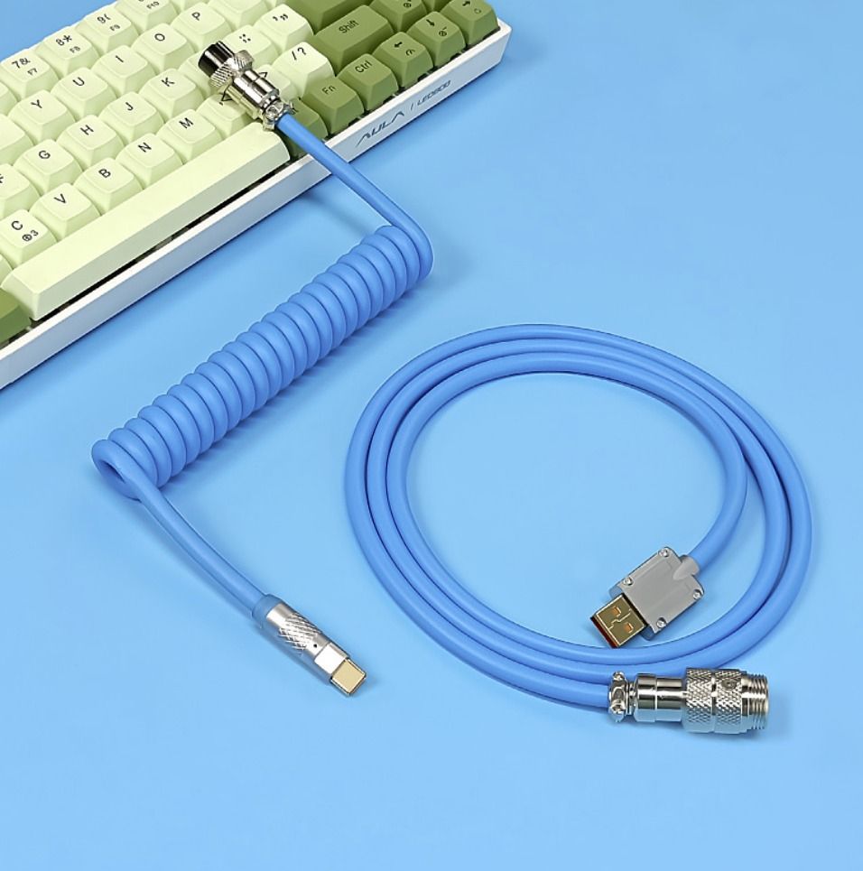 Mechanical Keyboard USB Type C Fast Charge Coiled Cable Aviator Cable ...