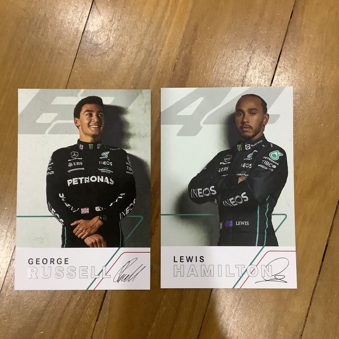 mercedes lewis hamilton george russell driver cards, Hobbies & Toys ...