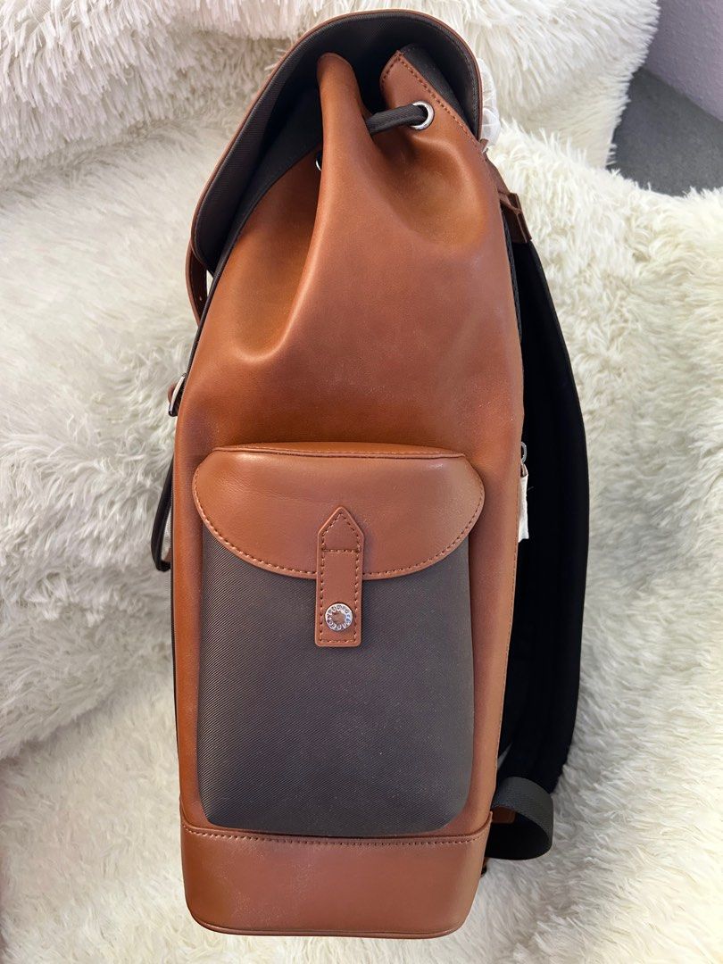 Multi Compartment Backpack with Lining - Cognac, Men's Fashion, Bags ...