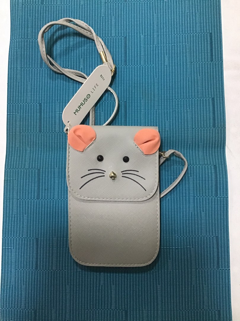 Mumuso Cute Grey Mouse Sling Bag for Kids, Women's Fashion, Bags ...