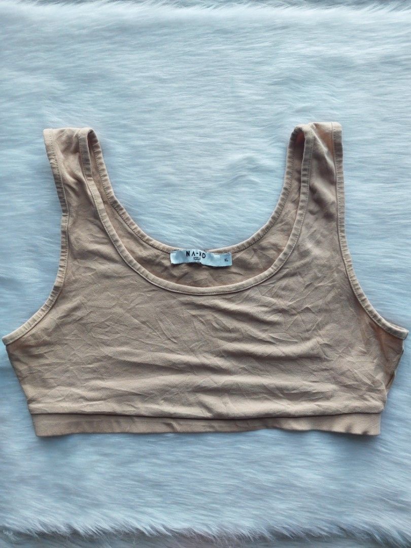 Nakd beige sports bra, Women's Fashion, Activewear on Carousell
