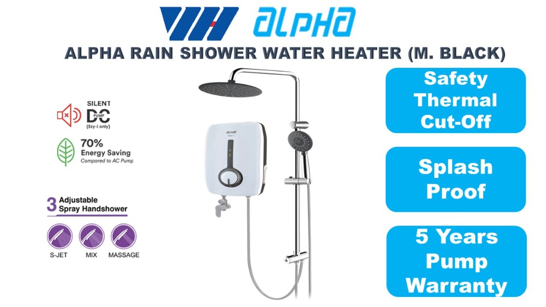 [NEW] Alpha Rainshower with DC Pump Water Heater, TV & Home Appliances ...