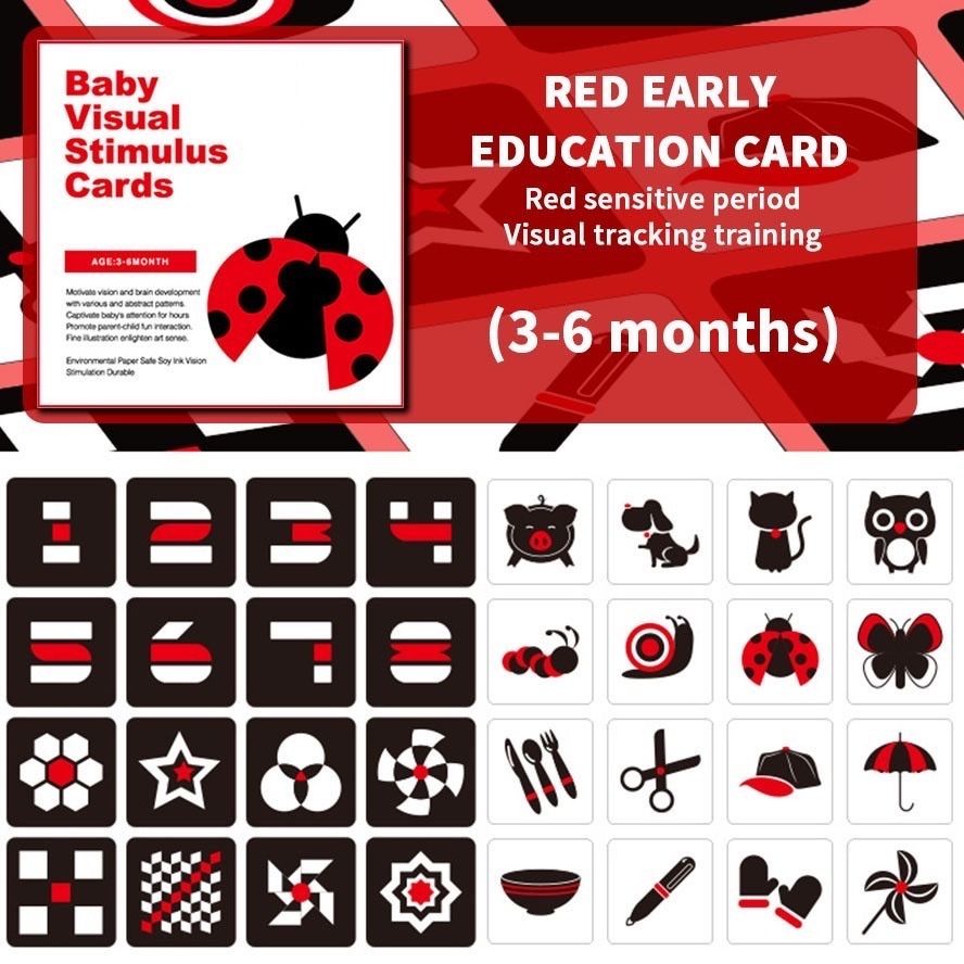 Newborn Baby Visual Stimulation Flash Cards (Double Sided 4 Levels) on ...