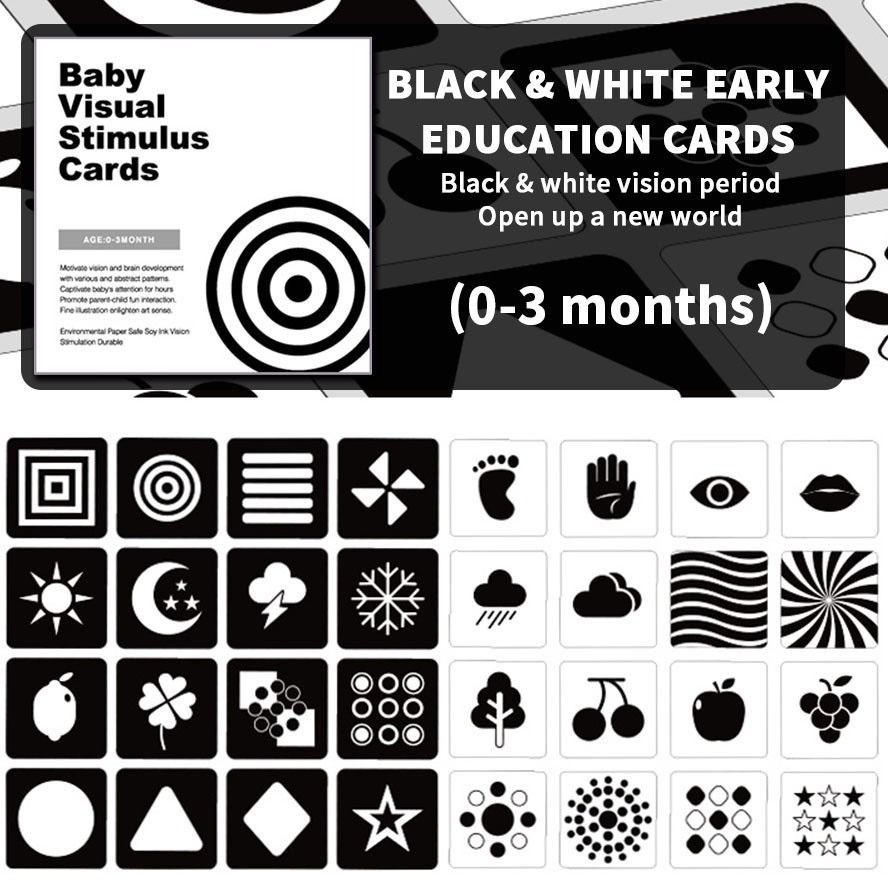 Newborn Baby Visual Stimulation Flash Cards (Double Sided 4 Levels) on ...