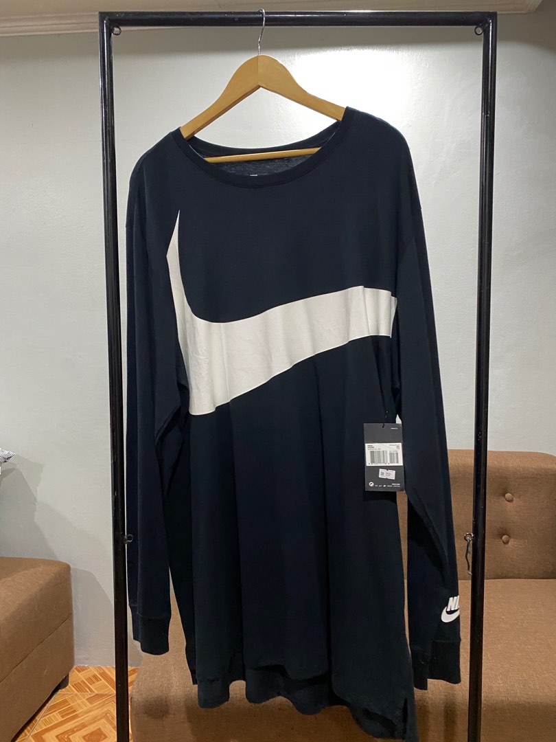 Nike big swoosh long sleeve tshirt, Men's Fashion, Tops & Sets, Tshirts & Polo Shirts on Carousell