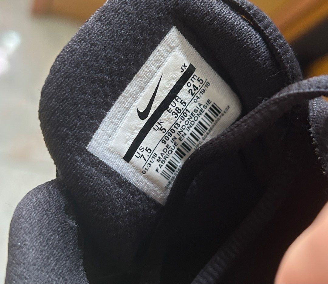 nike swoosh tick running shoes black, Women's Fashion, Footwear ...