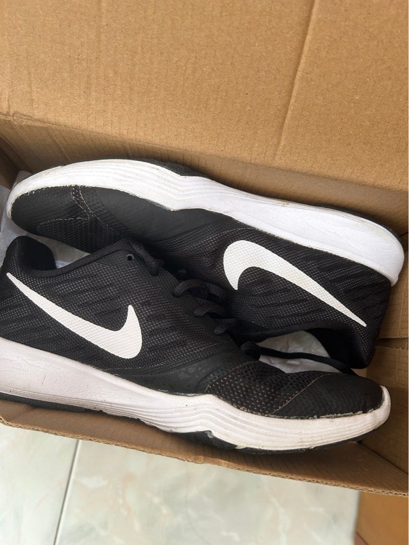 nike swoosh tick running shoes black, Women's Fashion, Footwear ...