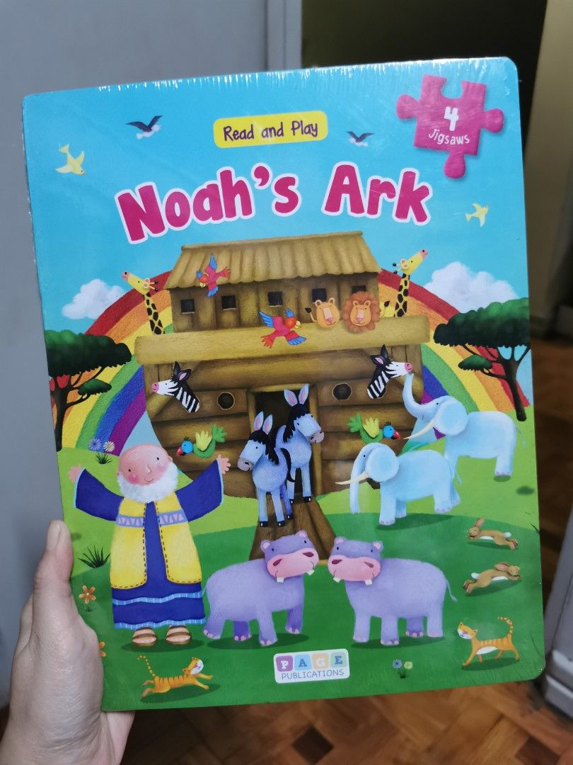 NOAH'S ARK READ AND PLAY PUZZLE BOOK - 4 JIGZAW PUZZLES, Hobbies & Toys ...
