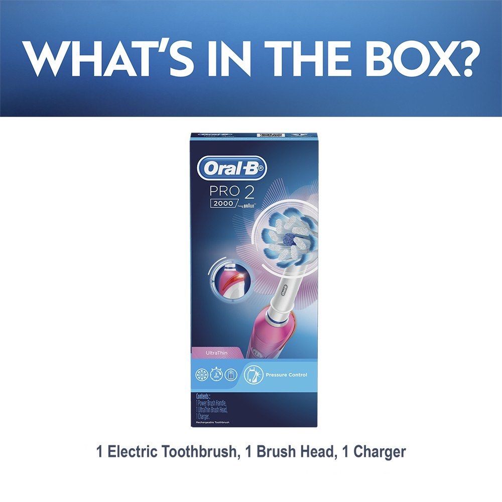 Oral-B Pro 2 2000 Electric Toothbrush - Pink, Beauty & Personal Care ...