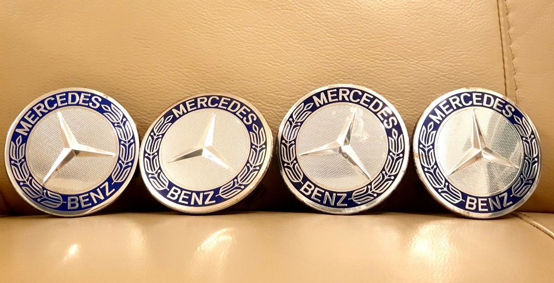 Original Mercedes Rim Caps 75mm, Car Accessories, Tyres & Rims on Carousell