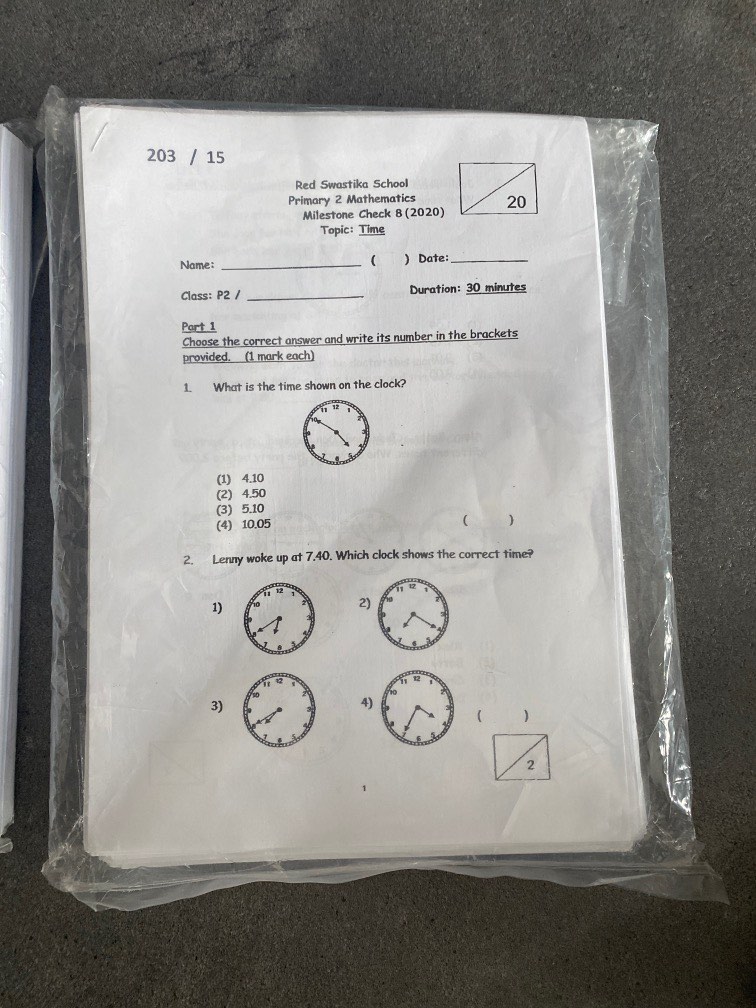 P2 Maths Past Year Exam paper, Hobbies & Toys, Books & Magazines ...