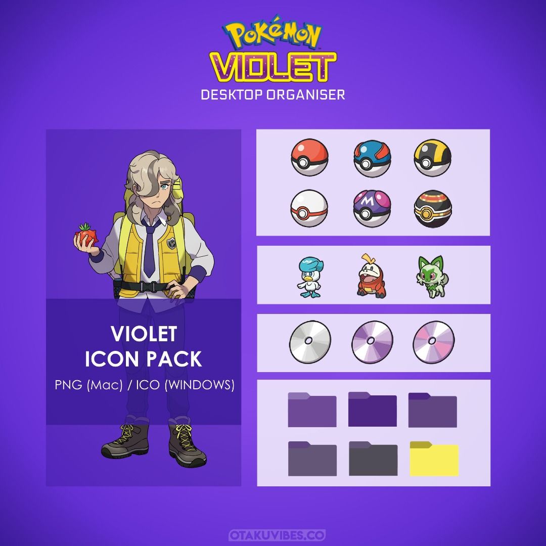 Pokemon Violet Desktop Organizer Wallpaper Bundle with 2023 Calendar ...