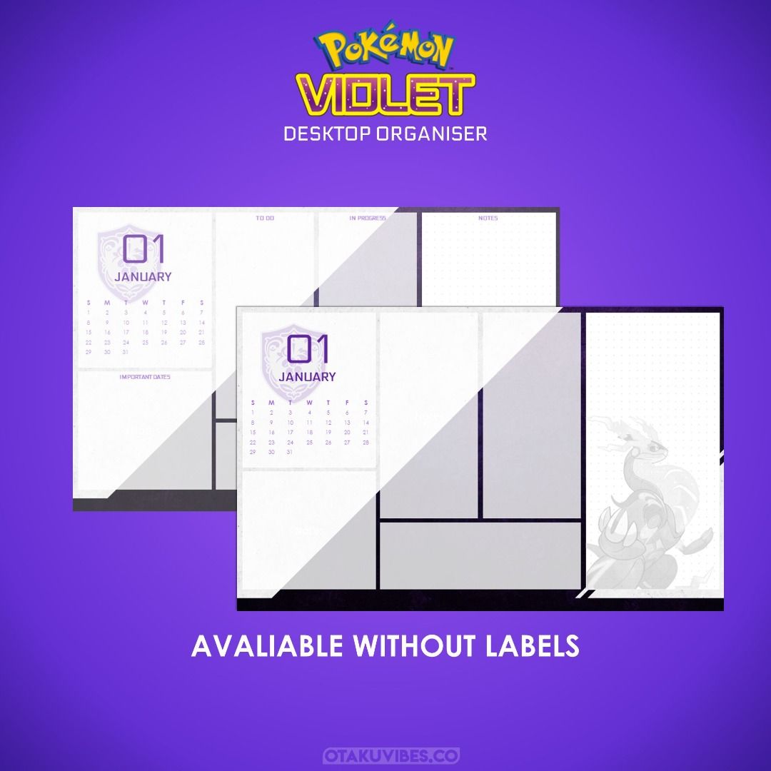 Pokemon Violet Desktop Organizer Wallpaper Bundle with 2023 Calendar ...