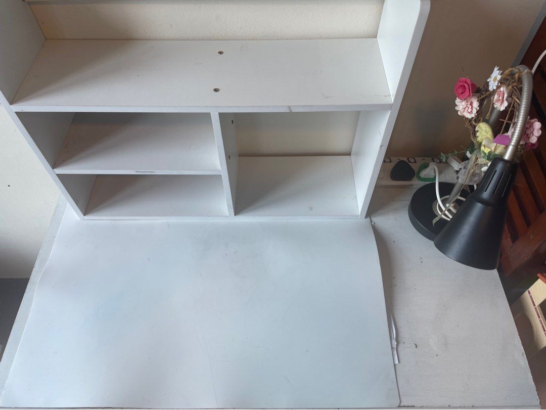 Preloved IKEA Brusali study table & small bookcase (not from IKEA ...