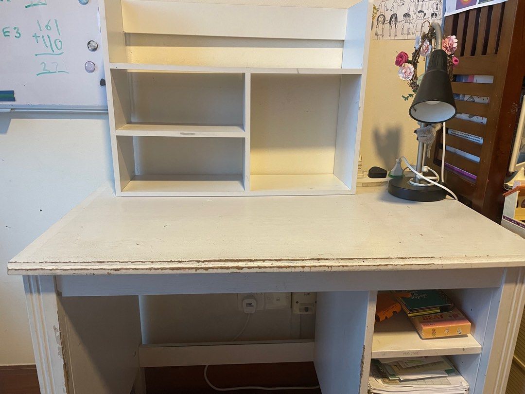 Preloved IKEA Brusali study table & small bookcase (not from IKEA ...